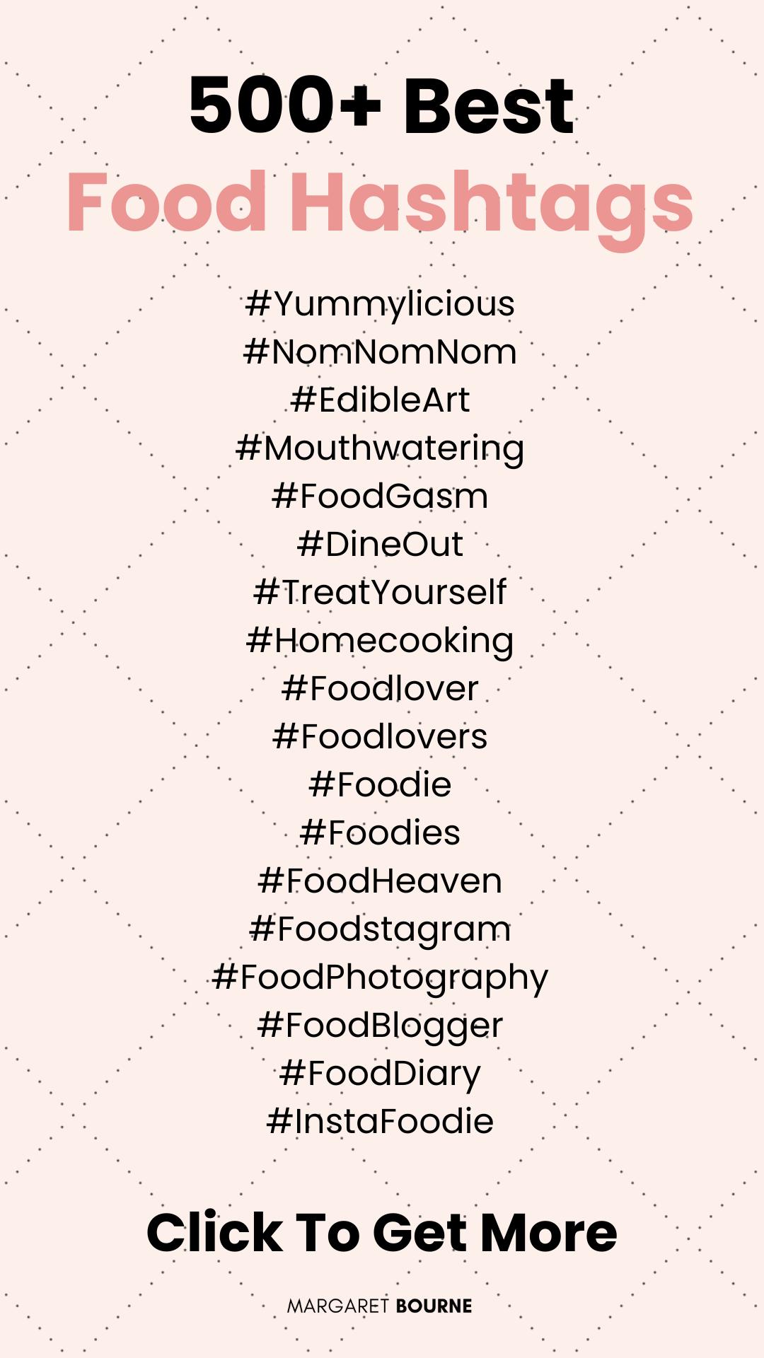 500 Popular Food Hashtags For Instagram Posts And Reels